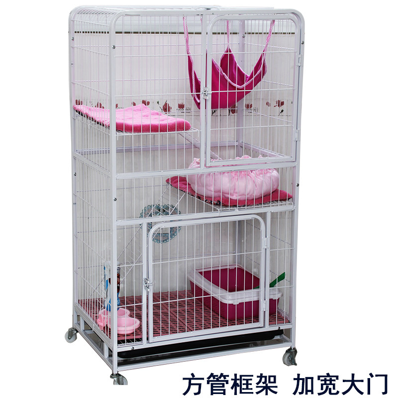 Buy Cat Cage Special Packet Mail cat Villa two floor three layer cat ...