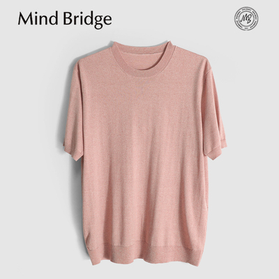 MindBridge100%莱赛尔天丝/商务休闲圆领短袖T恤男透气抗皱夏MB2W