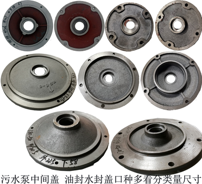铸铁中间盖油封水封盖污水泵