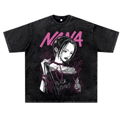 美式日系动漫世上的另一个我大崎娜娜复古vintage高街水洗做旧T恤