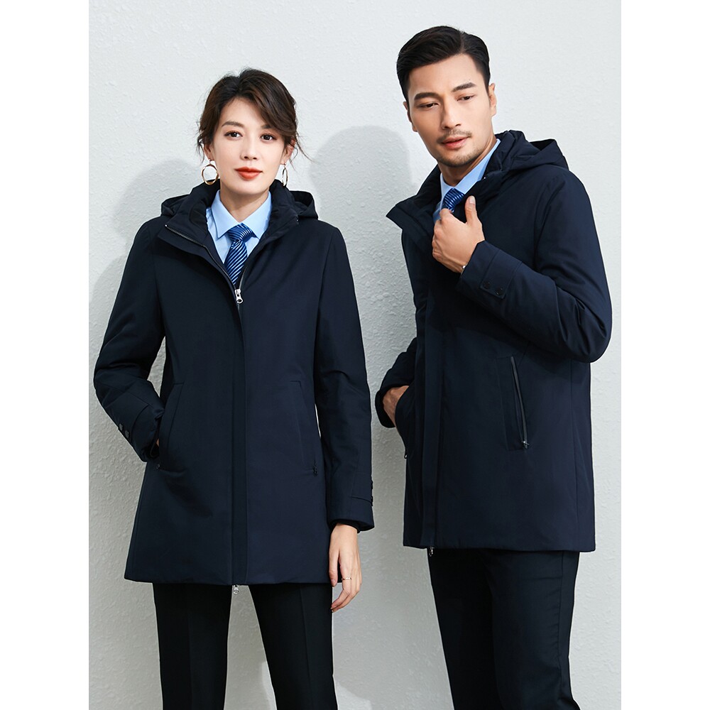 高端工装羽绒服男女同款团购教师公务员银行职业商务工作服新款冬
