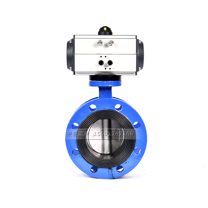 AT气动法兰式蝶阀 D641X-16QB3 DN65 80 100 125 150 200 250 300_虎窝淘