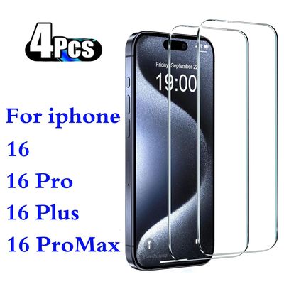 2/4Pcs For iphone 16 16Pro Max 16 Plus Screen Protector High definition Glass film Tempered Glass