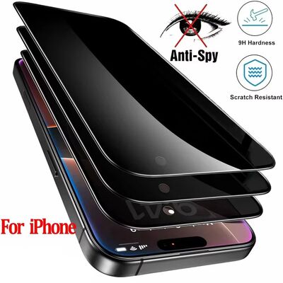 1-3Pcs Anti-Spy Tempered Glass Screen Protectors For iPhone