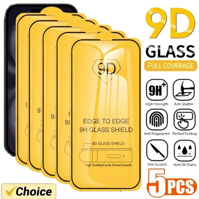 5PCS 9D Hardness Tempered Glass for IPhone 17 Promax 17 Pro