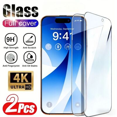 2Pcs High Clear Full Screen Protector for iPhone 17 16 15 14