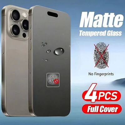 4Pcs Matte Full Screen Protector for iPhone 17 16 15 14 Pro