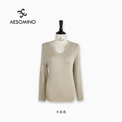 衣莎美诺黑色女款打底针织衫