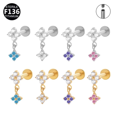 F136钛合金耳钉2025新款内螺纹替换头吊坠气质学生耳骨钉穿刺饰品