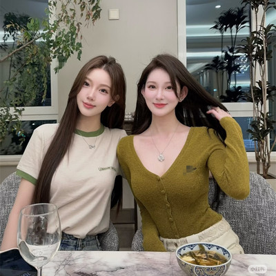 花三三女神 美商同款穿搭橄榄绿长袖春秋连体打底衣