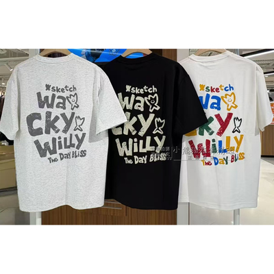 Wacky willy火柴人专柜正品夏季新款字母印花休闲短袖WA2602ST38