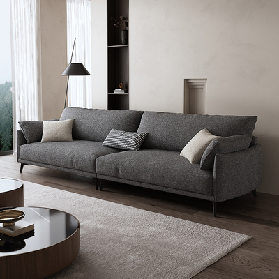 高端棉麻布艺沙发小户型意式极简8966北欧现代客厅直排组合沙发