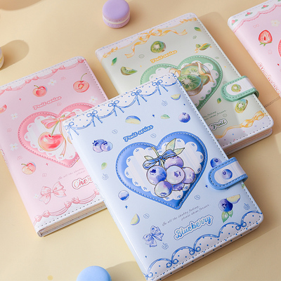金谷果味派对32k磁扣本可爱少女心笔记本创意简约小清新PU皮面