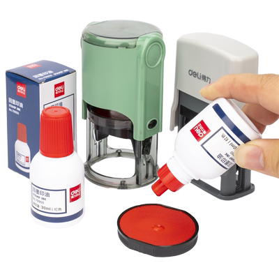 得力回墨印油颜色鲜艳3秒速干