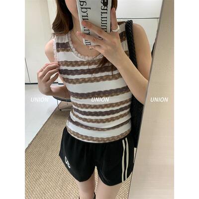 UNION 官方授权 ANDERSSON BELL 25春夏 辫子蕾丝边条纹背心