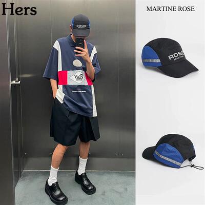 正品MARTINE ROSE韩国品牌反光字母印花抽绳棒球鸭舌帽女