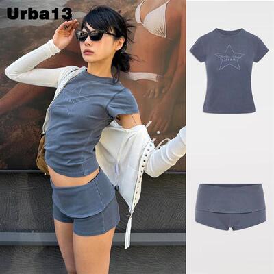 Urba13买手店现货正品Frankies bikinis Jennie联名短袖卷边短裤