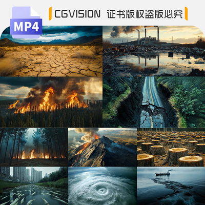 自然灾害地球生态环境污染恶化极端天气候干旱森林火灾ai视频素材