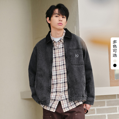 【1978系列】gxgjeans男装拼接设计巴恩风简约宽松牛仔夹克外套男JFD1E800091