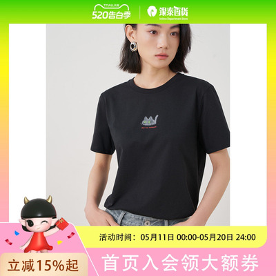 OTT 短袖T恤女圆领简约休闲女士 上衣