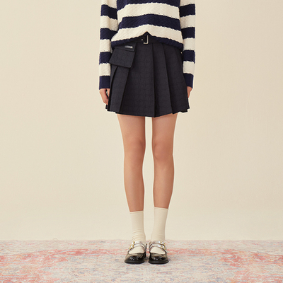 pit 2023秋装女士时尚复古简约A字短裙109A330641