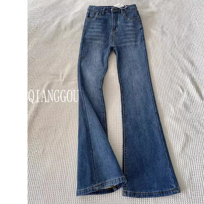 175高个子加长裤子180黑色微喇牛仔裤女高腰显瘦马蹄喇叭裤子秋冬