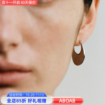ABOAB简约925银厚镀金肌理耳饰