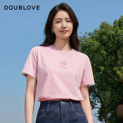 【清爽花朵T恤】甜美圆领上衣