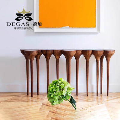 Degas德加/中古胡桃木全实木玄关桌靠墙条案入户侘寂玄关柜玄关台