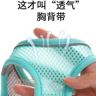 博美犬专用牵引绳背心式小体狗狗幼犬夏季遛狗绳子不勒脖小型犬