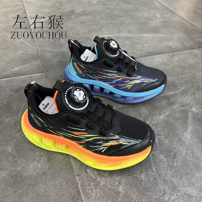 左右猴2026年秋季款WH6551双网透气运动休闲旋转扣男童跑步鞋女童