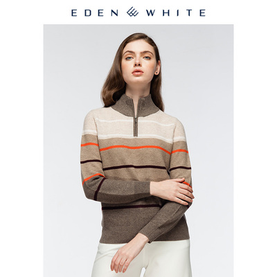 圣雪绒条纹运动风高尔夫针织衫