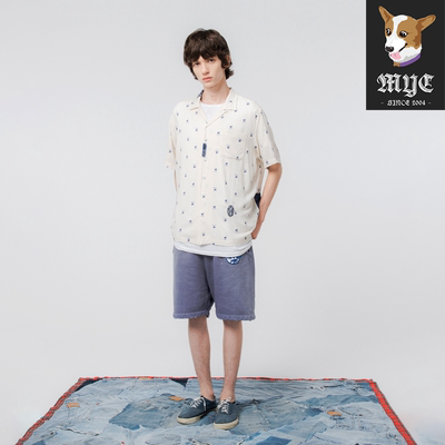 折扣BOWWOW WEATHERVANE BOAT CLUB SHIRT腰果花补丁短袖衬衫25SS