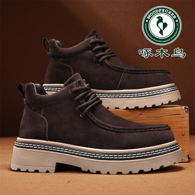 啄木鸟男鞋马丁靴厚底工装大黄靴