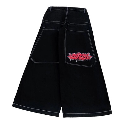 JNCO wex wear美式街头嘻哈刺绣牛仔裤男女滑板潮流男女宽松阔腿
