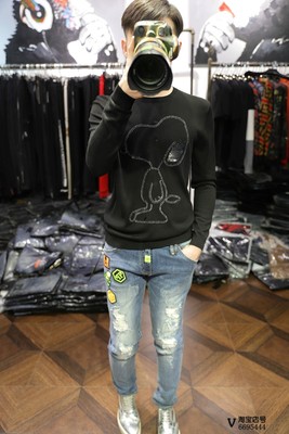 米兰站混纺银线亮片小狗贴身毛衣