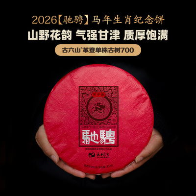 【驰骋】生肖饼革登古树普洱生茶