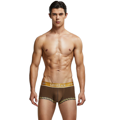 修身低腰运动加大码青年四角裤