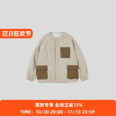 PRIMEE绗棉无领夹克外套