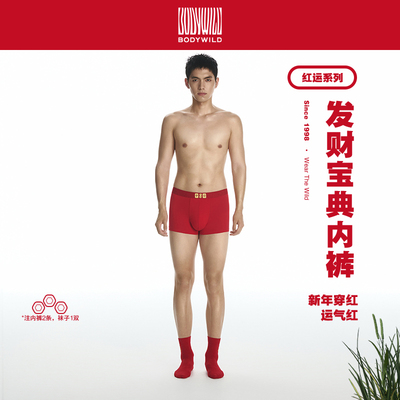 【发财宝典礼盒】BODYWILD三件套男款装/腰平角裤双袜子ZBN23AD1