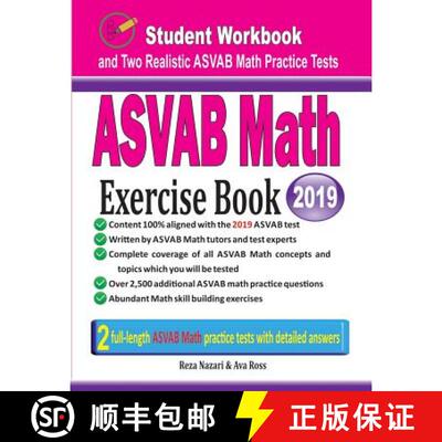 【3-4周达】ASVAB Math Exercise Book: Student Workbook and Two Realistic ASVAB Math Tests [9781970036343]