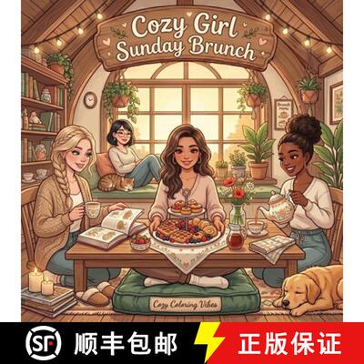 【3-4周达】Cozy Girl Sunday Brunch: Cute Comfy Homebody Coloring Book for Adults & Teens | Easy Bold ... [9798904760113]