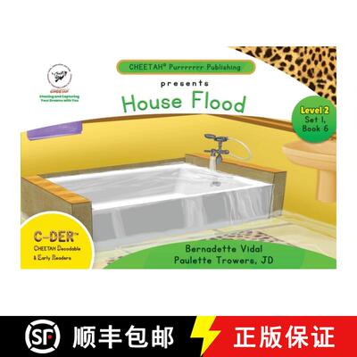 【3-4周达】C-DER (Cheetah Decodable & Early Readers) Set 1, Book 6, House Flood [9798330329656]