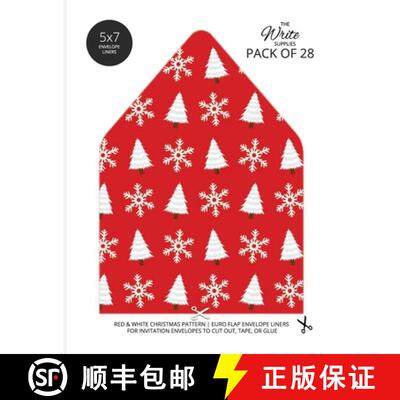【3-4周达】Christmas Pattern Envelope Liners Euro Flap 5x7 with Red & White Design: For Invitation En... [9781636572420]