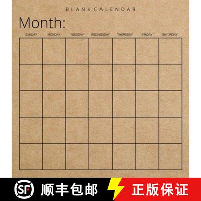 【3-4周达】Blank Calendar: Kraft Brown Paper, Undated Planner for Organizing, Tasks, Goals, Schedulin... [9781636570440]