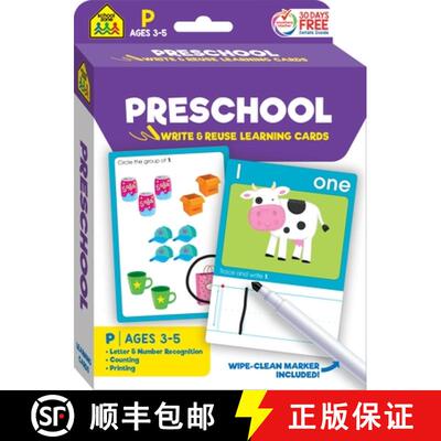 【3-4周达】School Zone Preschool Write & Reuse Learning Cards [9781681471310]