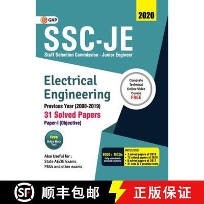 【3-4周达】SSC JE 2020 : Electrical Engineering - Previous Years Solved Papers (2008-19) [9789389573602]