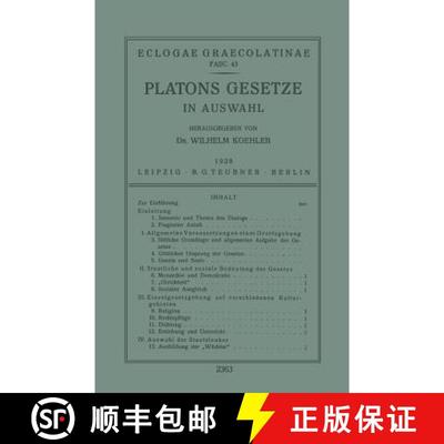 【3-4周达】Platons Gesetze: In Auswahl [9783663153986]
