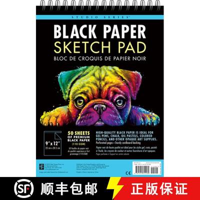 预订 Studio Series Black Paper Sketch Pad 9 X 12 Inches (50 Perforated Sheets) [9781441345189]