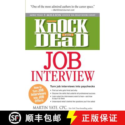 【3-4周达】Knock 'em Dead Job Interview: How to Turn Job Interviews Into Job Offers [9781440536793]